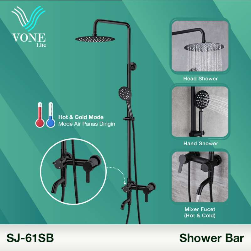 Jual Vone Lite Shower Tiang Pancuran Mandi Set Keran Panas Dingin ...