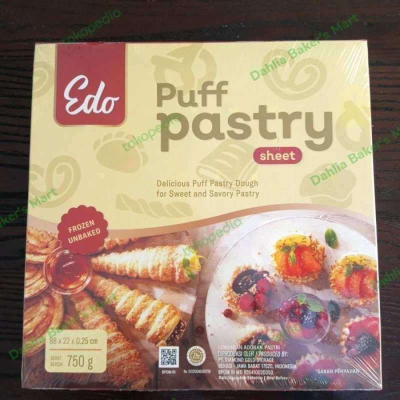 Jual Edo Puff Pastry Sheet 750 gr Isi 4 Lembar di Seller Dahlia Bakers ...