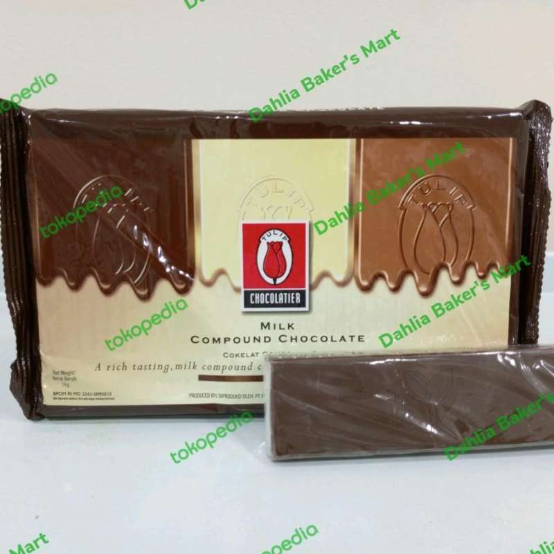Promo Tulip Coklat Batang Milk Chocolate Compound Repack 200 Gr Diskon
