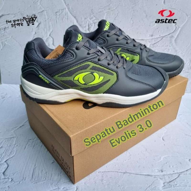 Jual Sepatu Badminton Astec Evolis 3.0 Dark Grey / Lime di Seller The ...