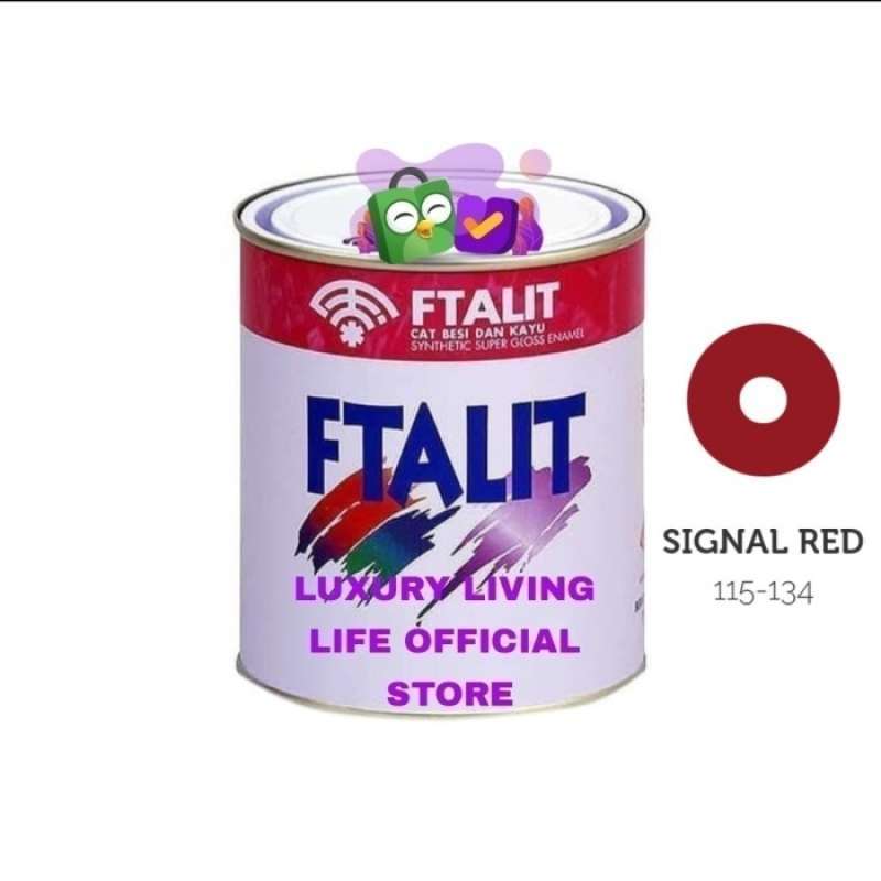 Promo Cat Minyak Ftalit 134 Signal Red 1Kg Cat Kayu Besi Solvent Kilap ...