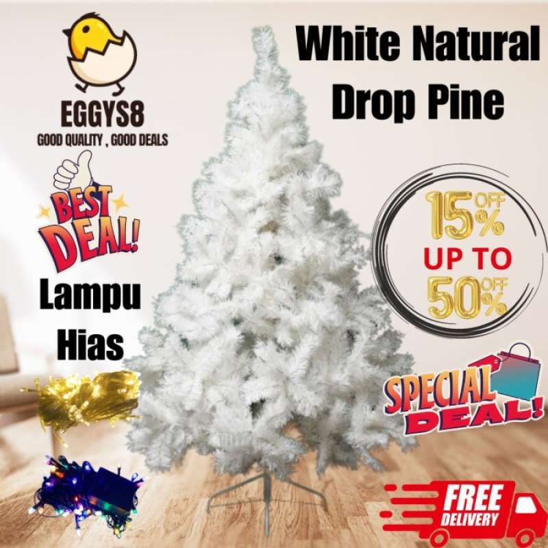 Promo Sale Pohon Natalpremium Polos Snow White Pine Tree 2Ft (60Cm ...