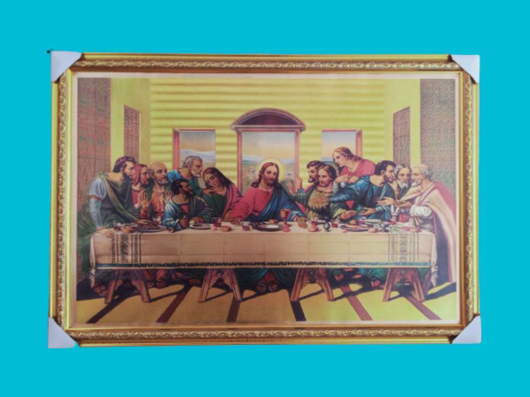 Promo lukisan 3 dimensi perjamuan Kudus dan frame 40x60cm Diskon 33% di ...