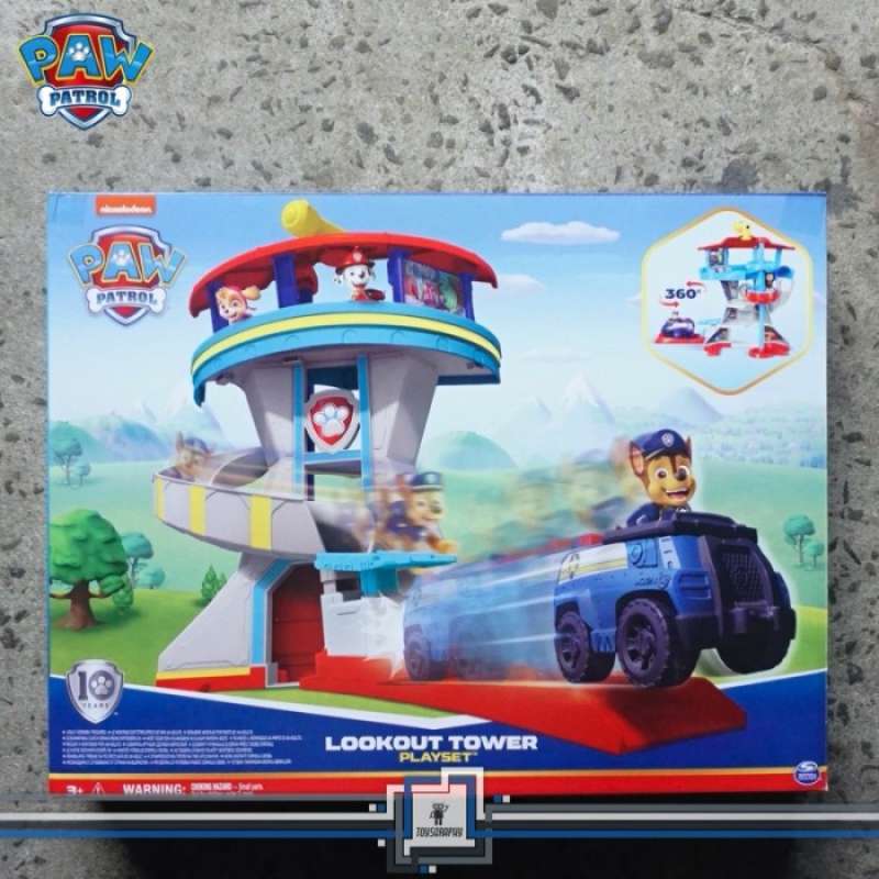Jual Paw Patrol Lookout Tower Playset with Chase Headquarter Markas di ...