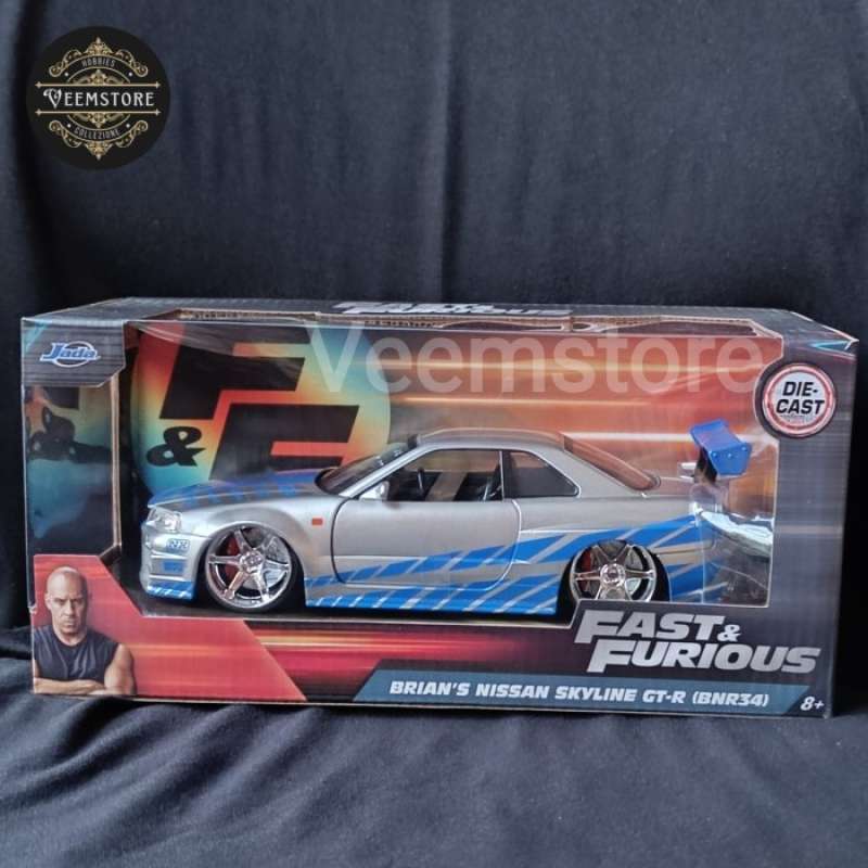 Promo DIE CAST 1:24 NISSAN SKYLINE GT-R R34 BRYAN FAST AND FURIOUS ...