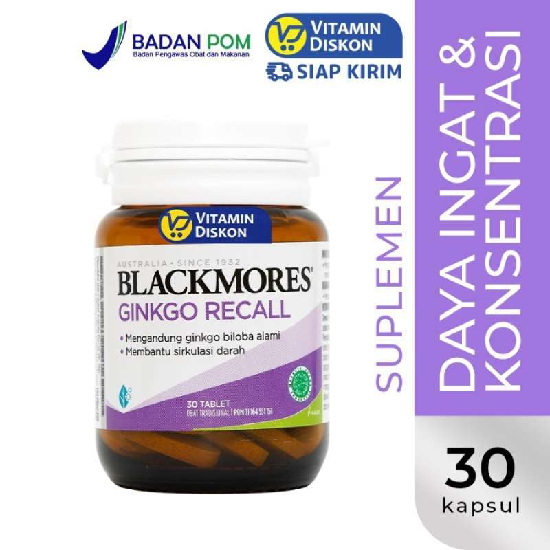 Promo BLACKMORES GINKGO RECALL BPOM KALBE - 30 TAB | VITAMIN DAYA INGAT ...