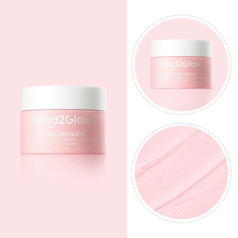 Jual Glad2glow Pomegranate Niacinamide Brightening Clay Mask 30g Mud Masker Di Seller Blibli.com ...