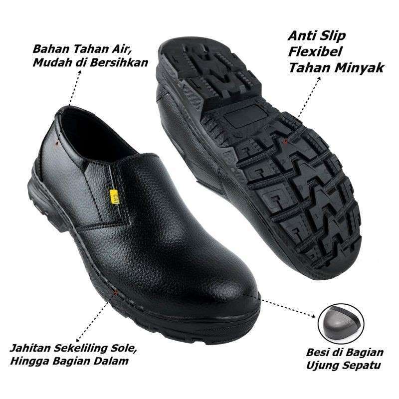Jual Sepatu Safety Pria Kulit Slip On King Anti Slip Dan Tidak Licin ...