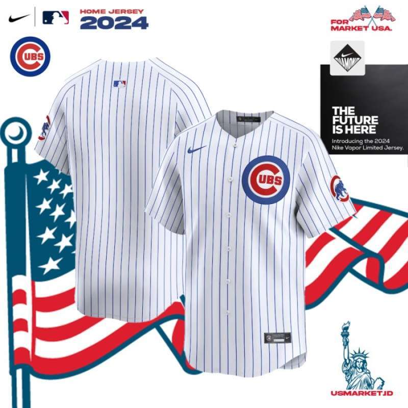 Jual Kaos Jersey Nike Vapor Baseball MLB Chicago Cubs 2024 Original ...