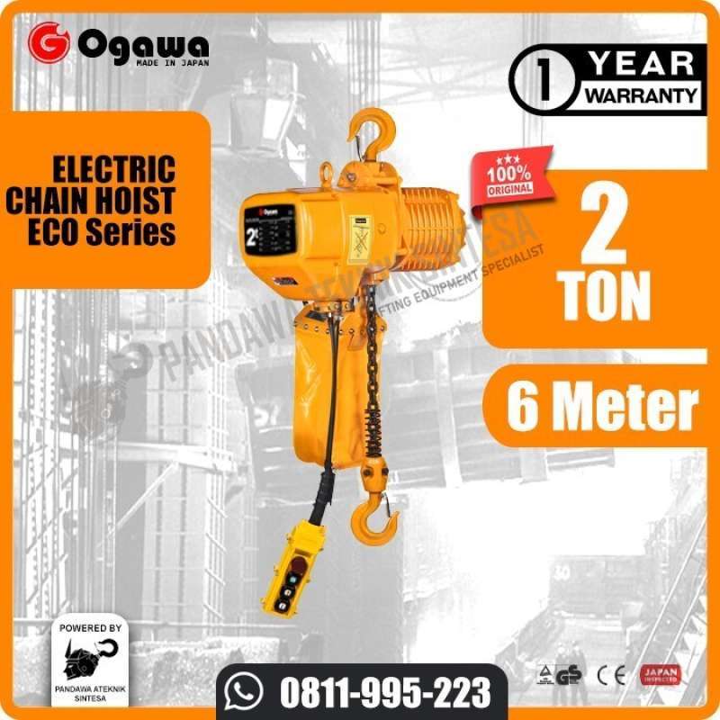 Promo Electric Chain Hoist 2 Ton X 6 Meter 220V Eco Series Ogawa 2 ...