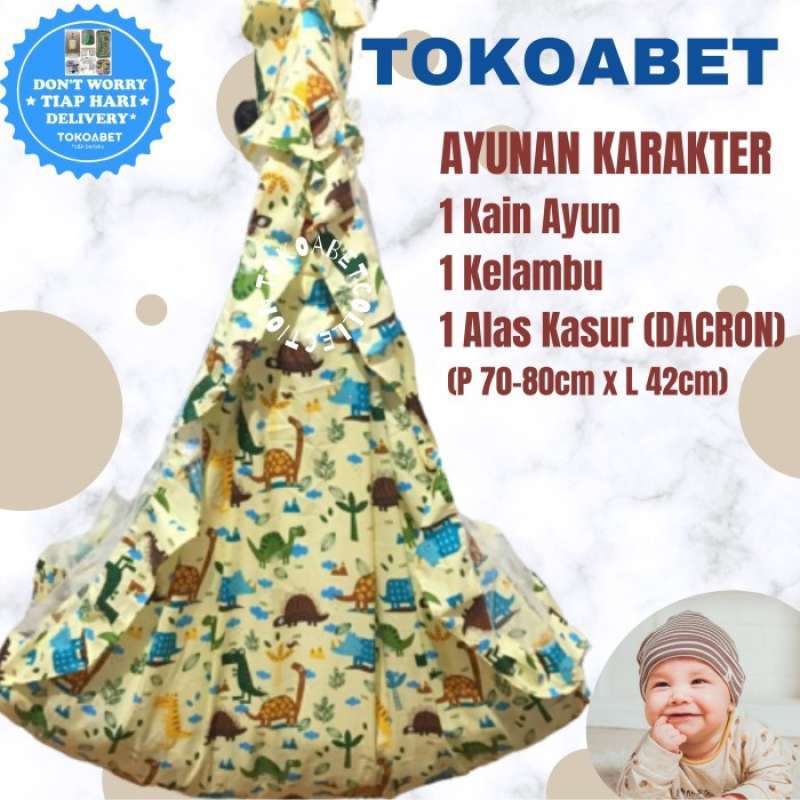Promo Ayunan bayi tiang chrome stainless kain ayunan karakter lengkap ...
