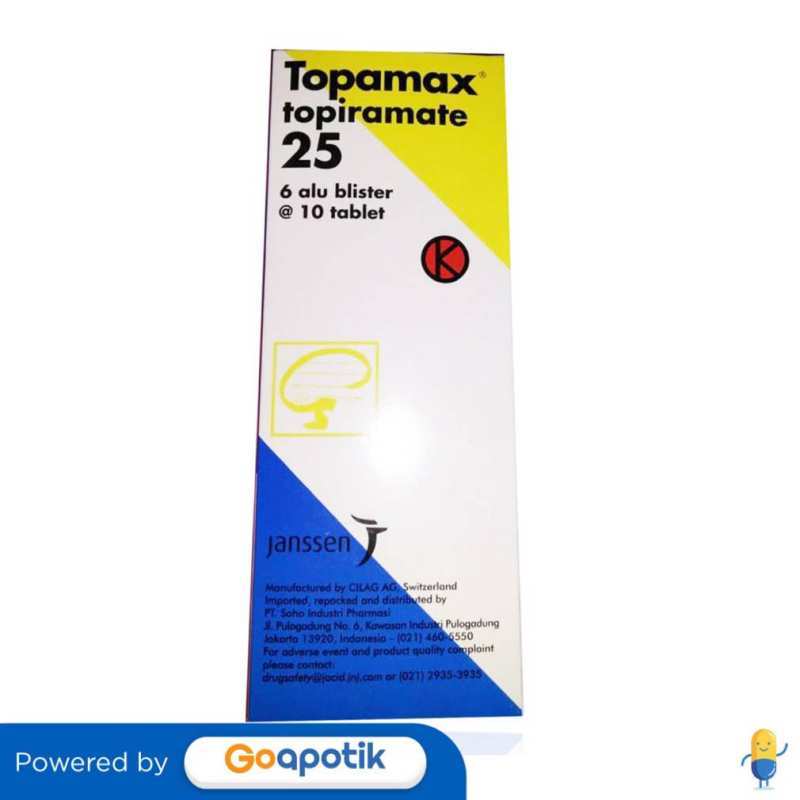 Jual TOPAMAX 25 MG BOX 60 TABLET di Seller Apotek Amalia Farma Jakarta ...