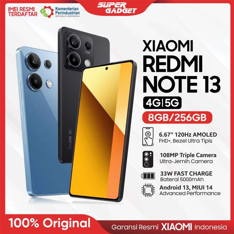 Promo Xiaomi Redmi Note 13 4G 5G 8/256 RAM 8 ROM 256 GB 8GB 256GB ...