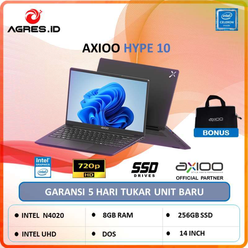 Promo AXIOO HYPE 10 - INTEL N4020 8GB 256GB 14.0 DOS - BUNDLING ACC ...