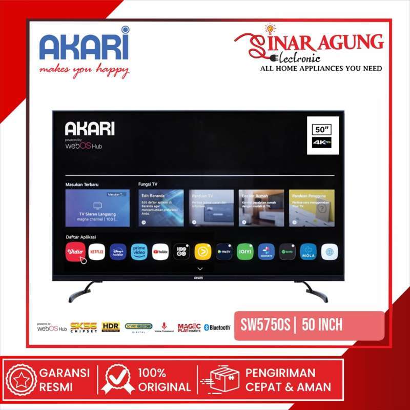 Promo AKARI SW-5750S LED SMART TV 50 INCH UHD 4K - GARANSI RESMI Diskon ...