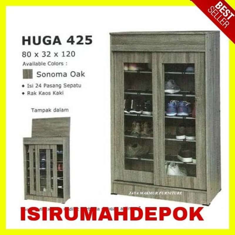 Promo Lemari Rak Sepatu Kayu Geser Sliding Kaca Minimalis Lunar Huga 425 - Multicolor Putih ...