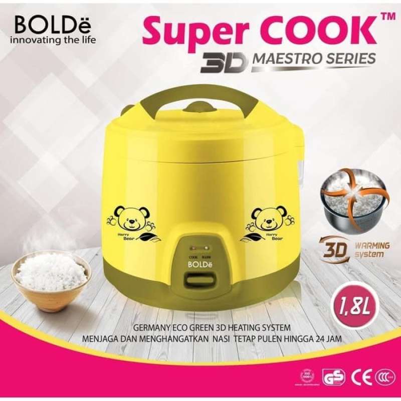 Promo Bolde Super Cook Rice Cooker 3D 1.8 Liter - Maestro Series ...