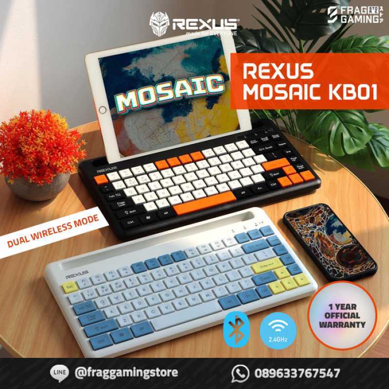 Promo Rexus Mosaic KB01 KB-01 Keyboard Dual Connection Gaming Diskon 9% ...