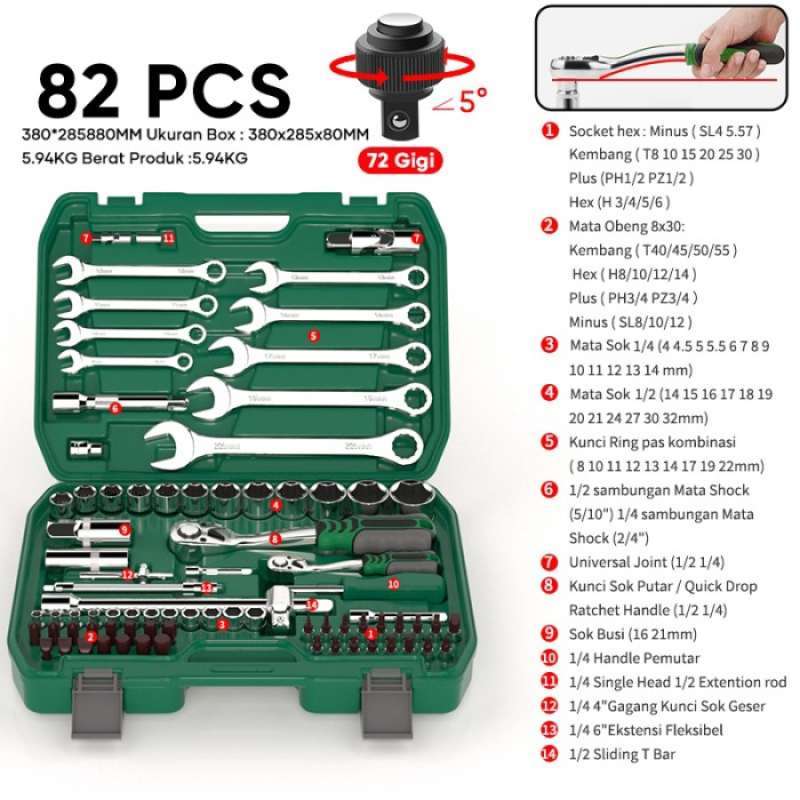 Promo Isku Tool Kit Set 187 Pcs Perkakas Bengkel/tool Box Setperkakas ...