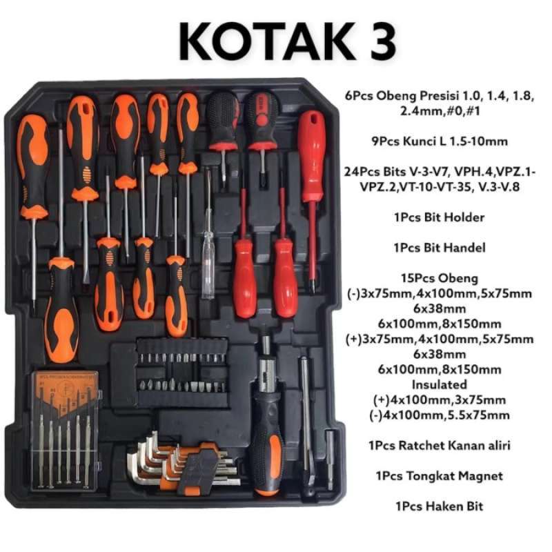 Promo Isku Tool Kit Set 187 Pcs Perkakas Bengkel/tool Box Setperkakas Bengke - 82pcs/72gigi ...