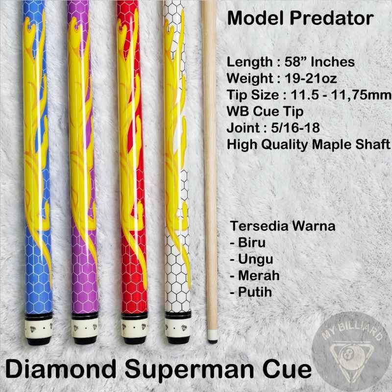 Jual Diamond Superman Cue Stick Billiard - Stik Model Mirip Predator Di ...