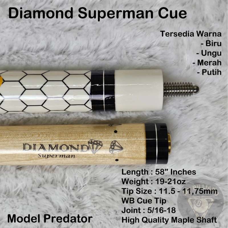 Jual Diamond Superman Cue Stick Billiard - Stik Model Mirip Predator Di ...