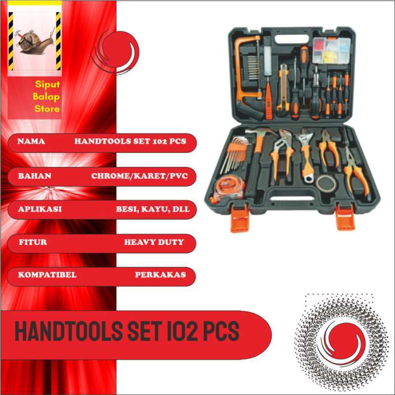 Promo Handtools Set 102 Pcs - Tool Kit Set - Hand Tool Box Set Diskon 23% Di Seller Rabatan ...