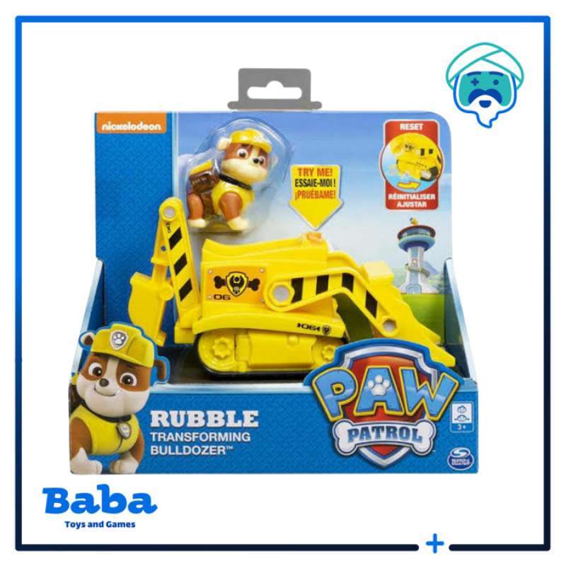 Promo Paw Patrol Rubble's Rubble Transforming Bulldozer Figure Set ...