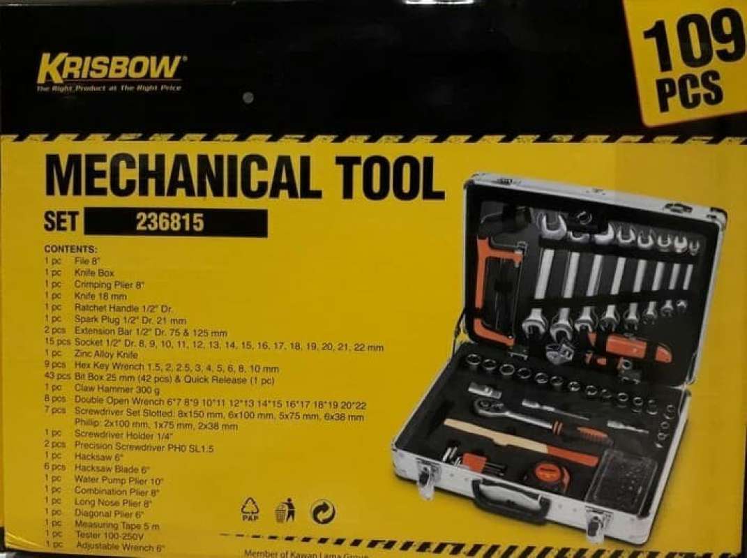 Promo Toolkit 109 Box Set Tool Kit Krisbow Kotak Perkakas Mekanik ...