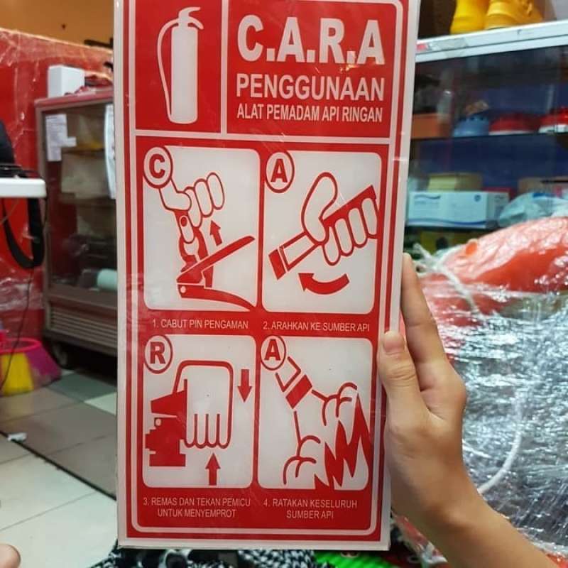 Promo SIGN LABEL STICKER CARA PENGGUNAAN APAR ALAT PEMADAM API RINGAN ...