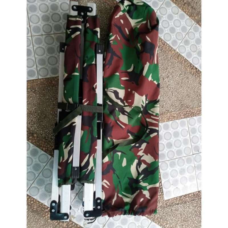 Promo Velbed Aluminium Loreng Standar Tni/Folding Bed/Tempat Tidur ...