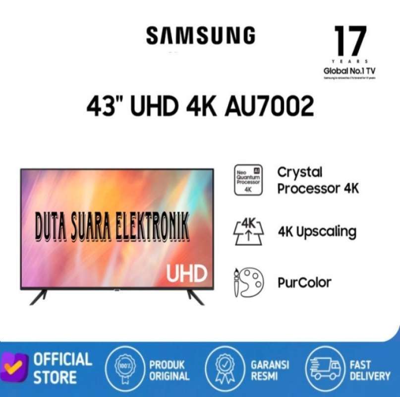 Promo Baru Tv Led 43 Inch Ua43au7002 Smart Tv Uhd 4k Resmi - Tanpa ...