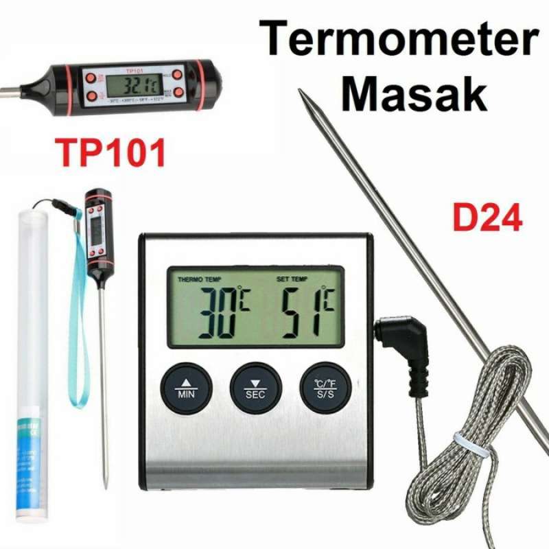 Promo Thermometer timer digital D24 dapur masak suhu Makanan Stainless ...