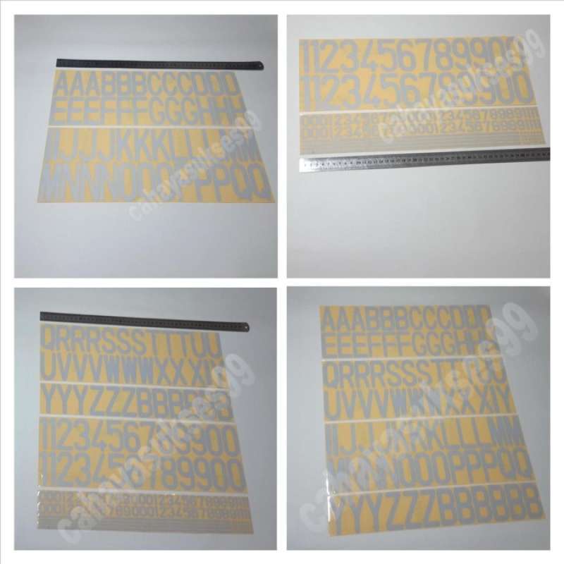 Promo Sticker Cutting Nomor Motor Putih Alphabet Abjad Huruf Angka ...