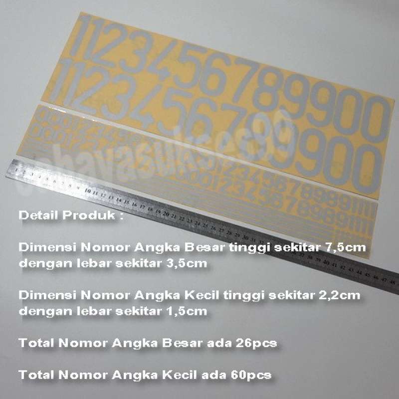 Promo Sticker Cutting Nomor Motor Putih Alphabet Abjad Huruf Angka ...