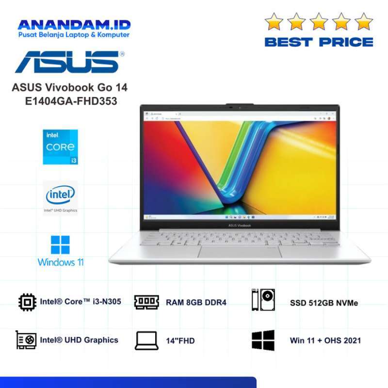 Jual Asus Vivobook Go 14 E1404ga-fhd353 - Cool Silver Di Seller Anandam ...