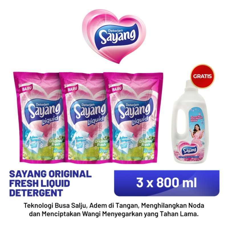 Jual Sayang Original Liquid Detergent (3 Pack) + Free 1 Bottle ...
