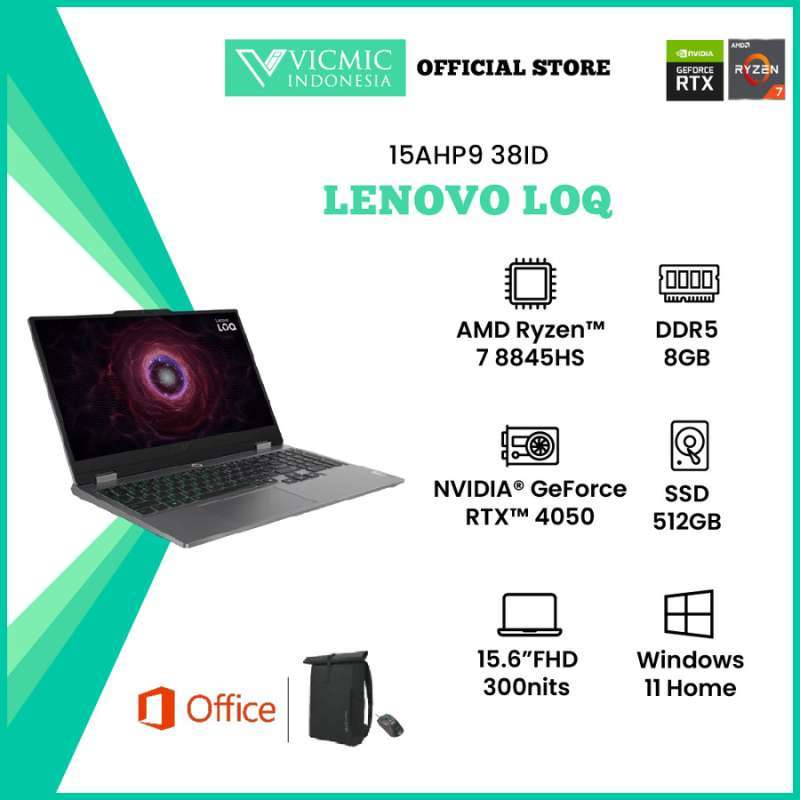 Jual Lenovo Loq 15ahp9 38id [amd R7-8845hs/ 8gb/ 512gb/ Rtx4050 6gb ...