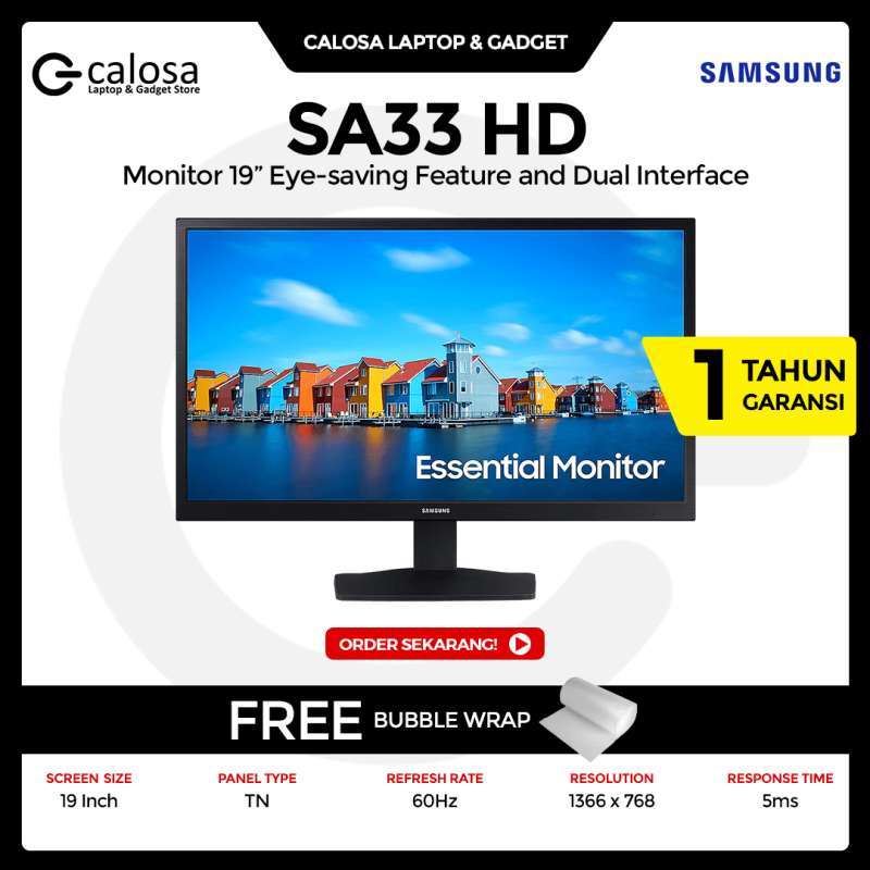 Jual Monitor Samsung 19 Sa33 Hd With Eye-saving Feature And Dual Interface Flat Tn 60hz ...