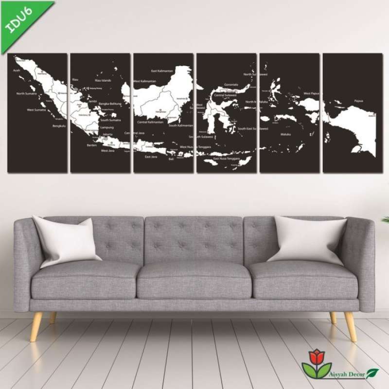 Promo Promo !!! Hiasan Dinding 6pcs Dekorasi Rumah Peta Indonesia Map ...