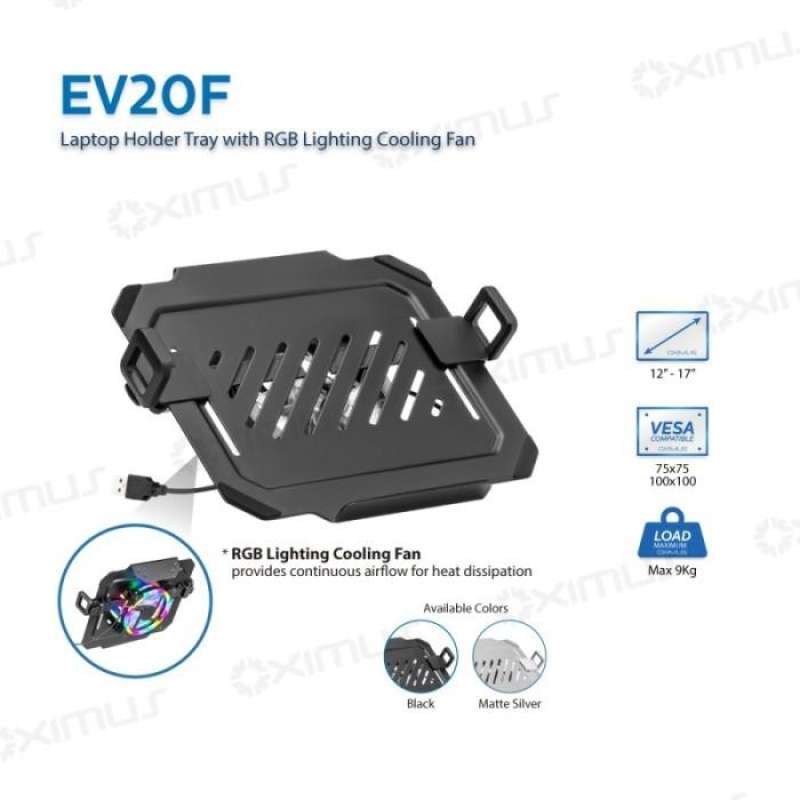 Jual Bracket Notebook Holder Stand Plate Mount Oximus Ev20f + Fan Rgb ...