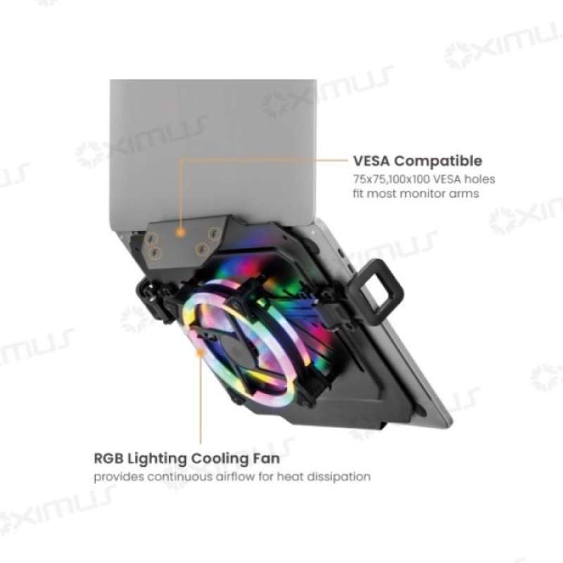 Jual Bracket Notebook Holder Stand Plate Mount Oximus Ev20f + Fan Rgb ...