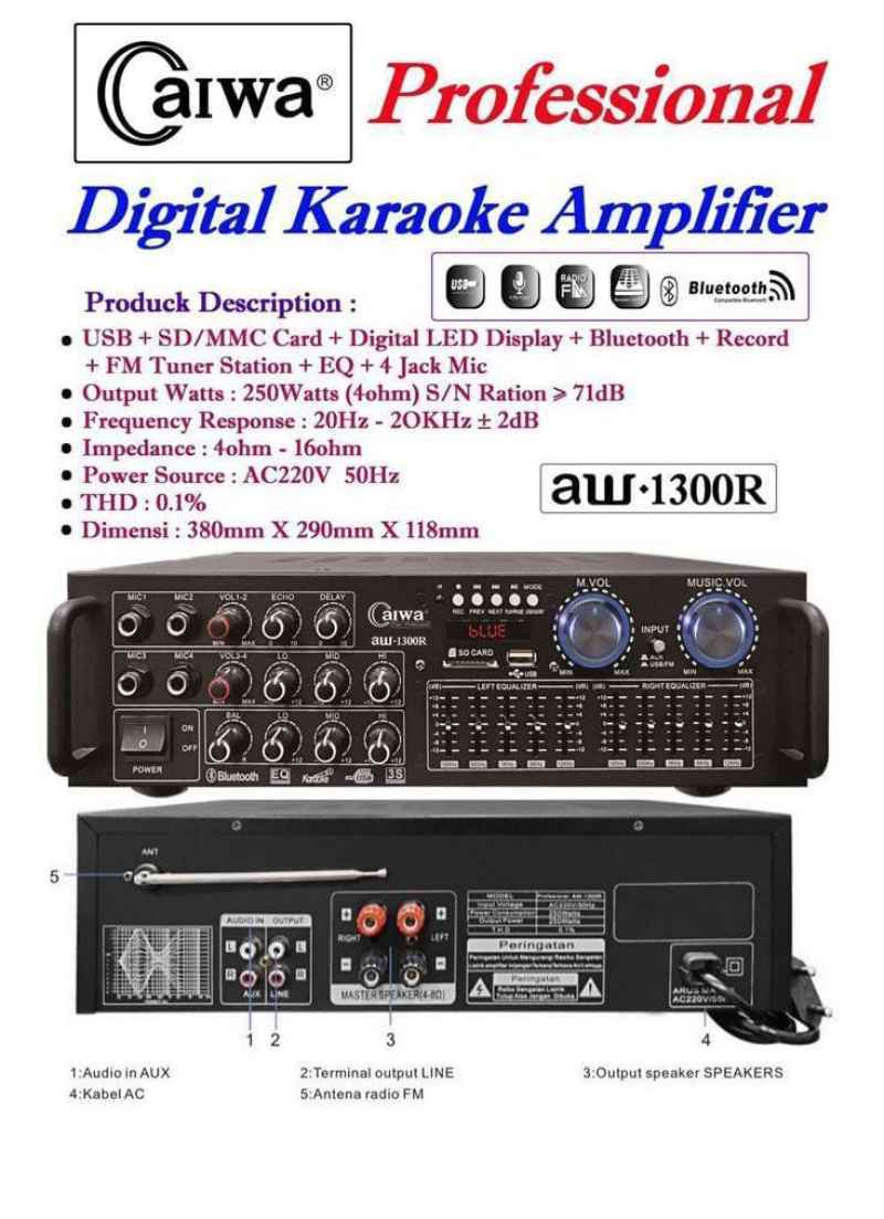 Jual Amplifier Bluetooth Caiwa Aw 1300r Karaoke Stereo Mp3 Player Usb ...
