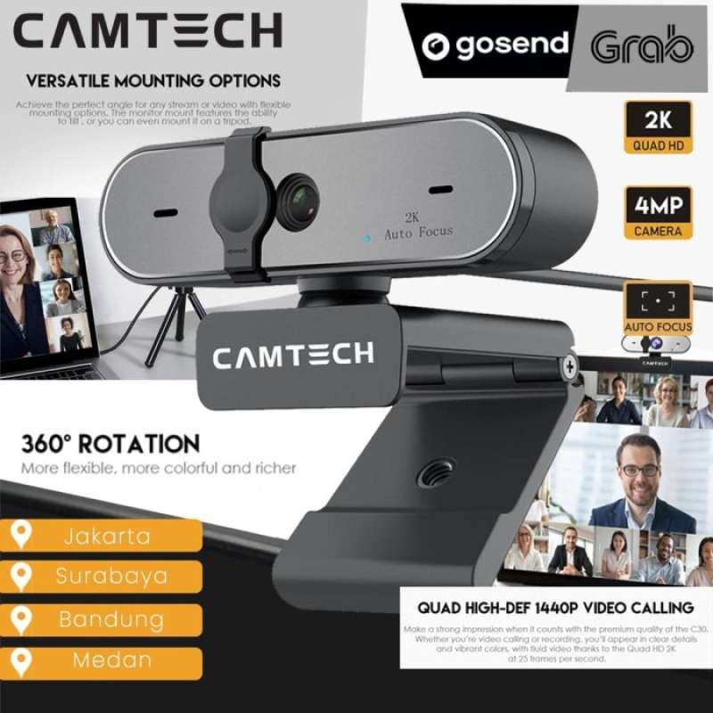 Promo 100% Produk Ori Camtech Webcam 2k 4mp Ct50 Qhd 1440p With Auto ...