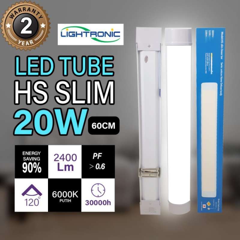 Promo Lampu Led Tube Light Tl Hs Slim 20w 20 Watt 60cm Lightronic 6500 ...