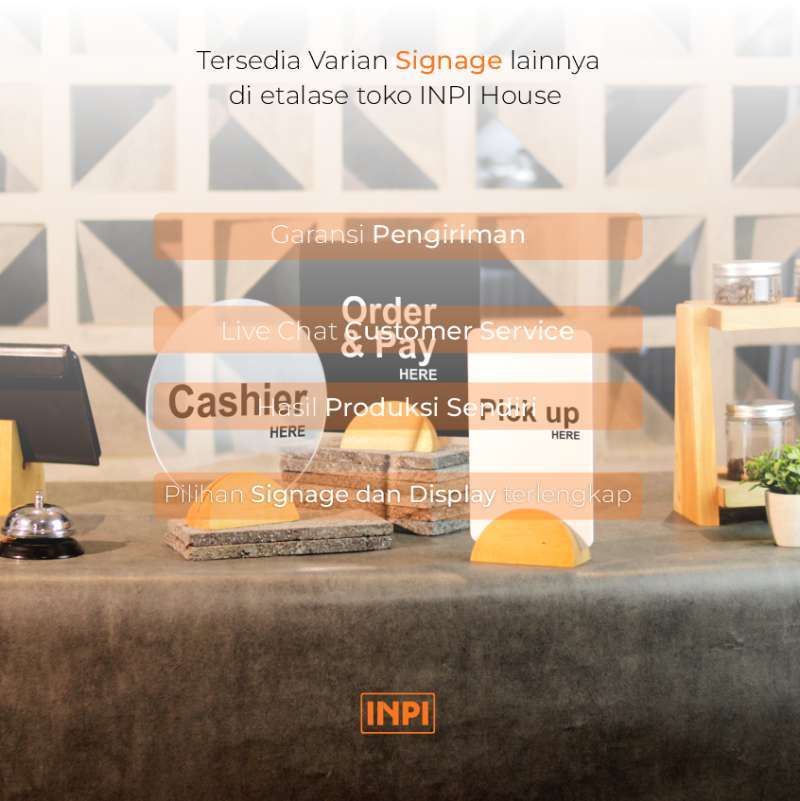Jual Sign Order And Pay Here Tatakan Kayu Akrilik Lingkaran - Inpi ...