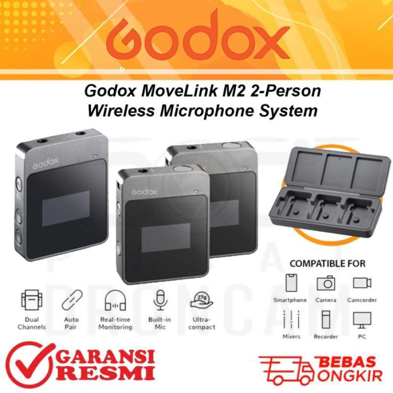 Jual Godox Movelink M2 2-person Wireless Microphone System Mic ...