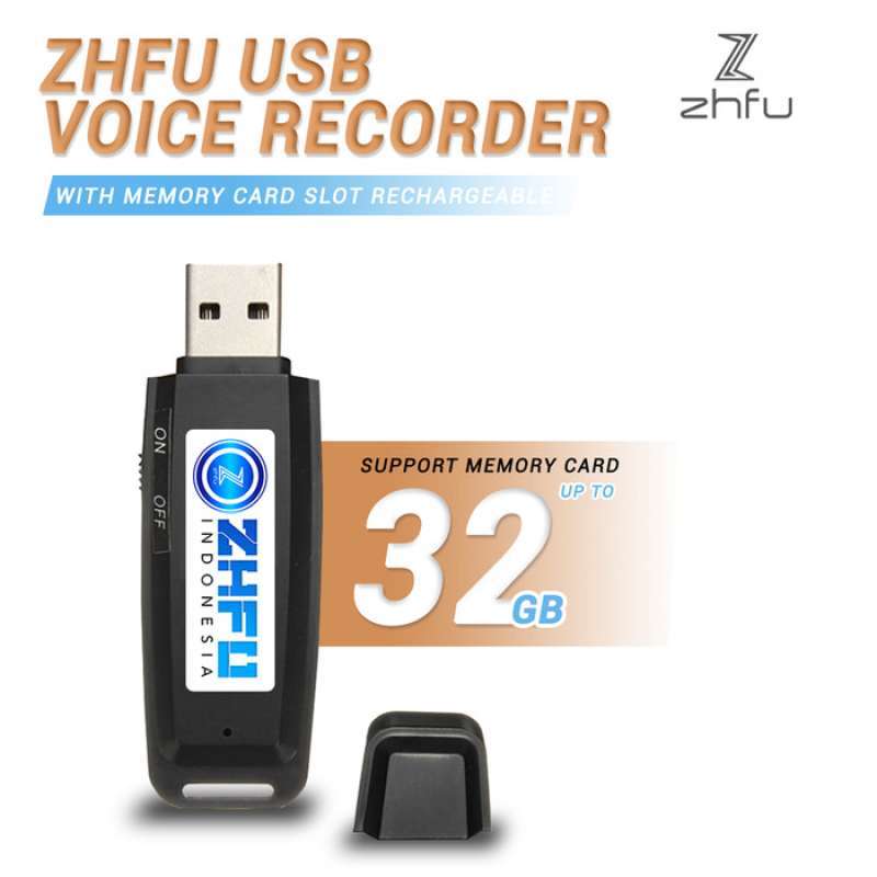 Jual Zhfu Usb Voice Recorder Memory Card Rechargeable Alat Rekam Suara ...