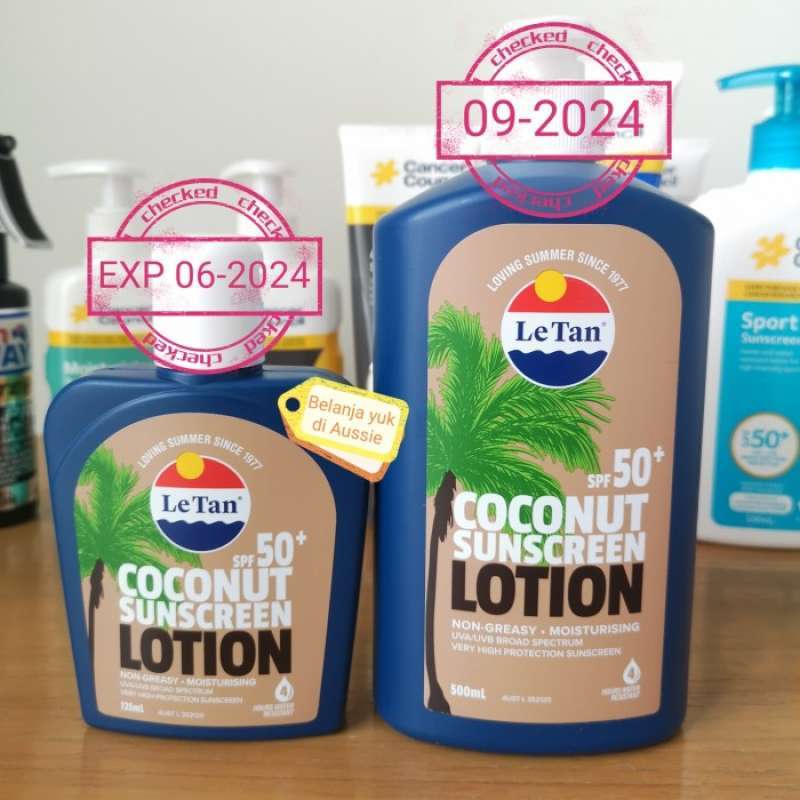 Promo Le Tan Spf 50+ Coconut Sunscreen Lotion Made In Australia Diskon ...