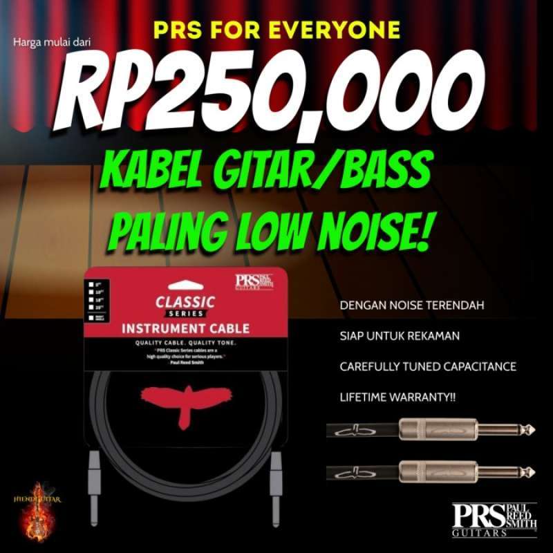 Promo Prs Instrument Cable / Kabel Jack Gitar Paul Reed Smith Diskon 23 ...